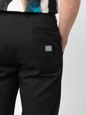 Dolce & Gabbana Tailored Trousers With Logo Tag - Black
