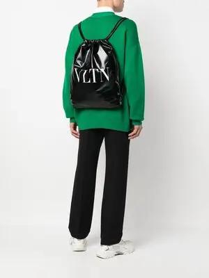 Valentino Garavani Vltn Patent Leather Backpack