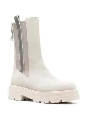 Fabiana Filippi 45mm Suede Boots - Neutrals