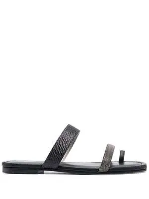 Fabiana Filippi 15mm Open-toe Leather Mules