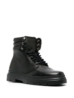 Calvin Klein Lace-up Leather Ankle Boots