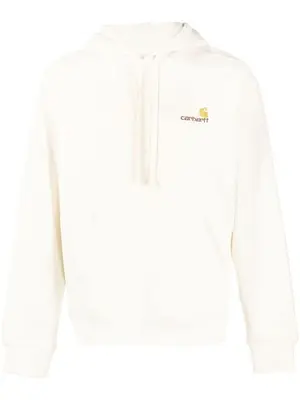 Carhartt Work In Progress American Script Cotton Hoodie - Neutrals