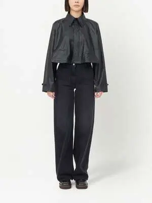 MAISON MARGIELA Cropped Faux Leather Trench Coat