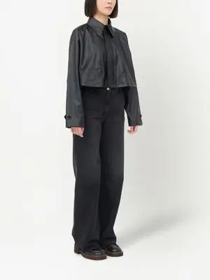 MAISON MARGIELA Cropped Faux Leather Trench Coat