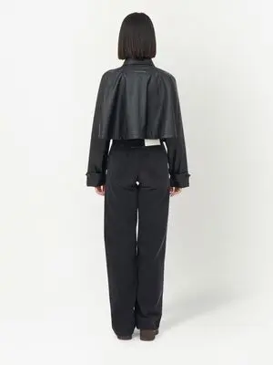 MAISON MARGIELA Cropped Faux Leather Trench Coat