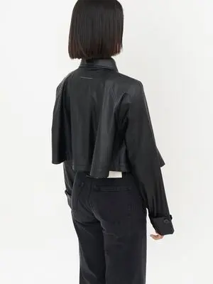 MAISON MARGIELA Cropped Faux Leather Trench Coat
