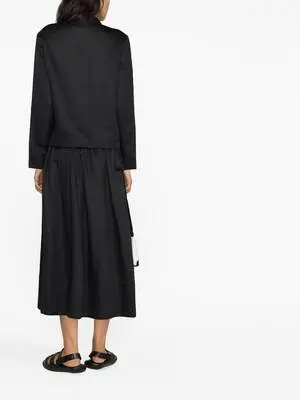 Asceno Coco Full Linen Midi Skirt