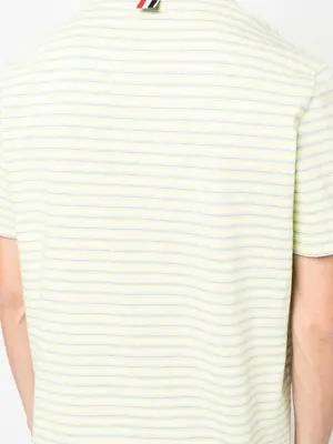 Thom Browne Striped Cotton T-shirt - Green