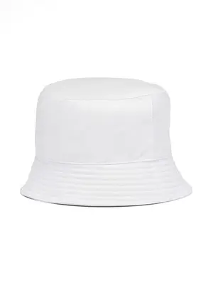 Prada Bucket Hat With Triangle Logo - White