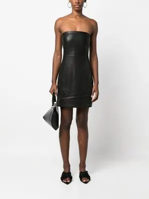 Theory Strapless Leather Dress
