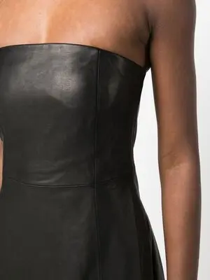 Theory Strapless Leather Dress