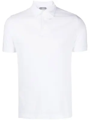 ZANONE Basic Short-sleeved Polo Shirt - White