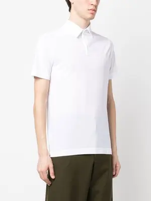 ZANONE Basic Short-sleeved Polo Shirt - White