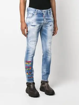 Dsquared2 Icon Printed Slim-cut Jeans