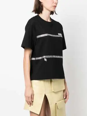 Gcds Rhinestone-striped T-shirt