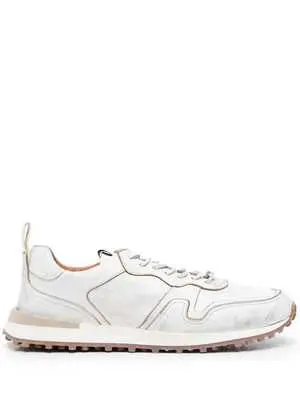 BUTTERO® Lace-up Leather Sneakers - White