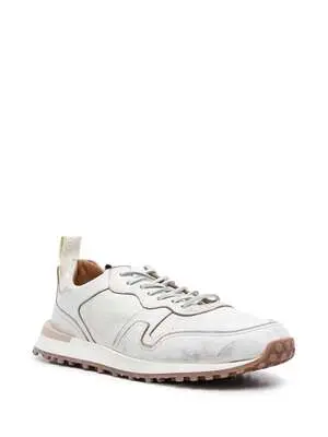 BUTTERO® Lace-up Leather Sneakers - White