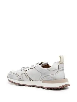 BUTTERO® Lace-up Leather Sneakers - White