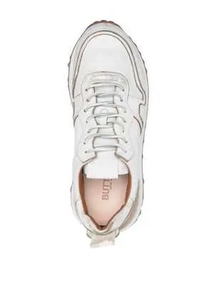BUTTERO® Lace-up Leather Sneakers - White