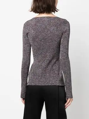 Gcds Glittered V-neck Cardigan - Grey