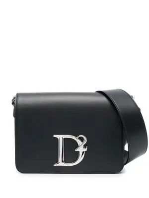 Dsquared2 Logo-plaque Leather Crossbody Bag - Black