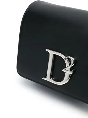 Dsquared2 Logo-plaque Leather Crossbody Bag - Black