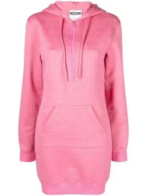 Moschino All-over Logo Print Hoodie Dress