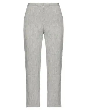 MANILA GRACE Striped Straight-leg Pants - Grey