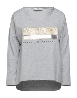 MASSIMO REBECCHI Cotton-blend Sweatshirt With Appliqués - Grey