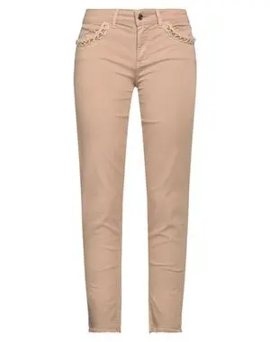 LIU •JO Tapered Cotton-elastane Pants - Beige