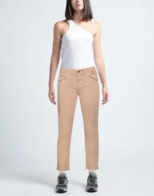 LIU •JO Tapered Cotton-elastane Pants - Beige