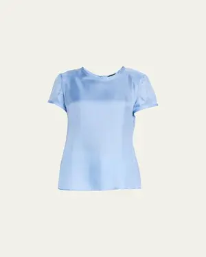 Giorgio Armani Stretch Silk T-shirt - Blue