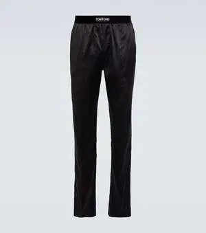 TOM FORD Tom Ford Silk-blend Pajama Bottoms Black