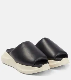 Rick Owens Leather Slides - Black