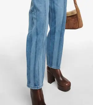 FRAME Warped Stripe Barrel High-rise Jeans