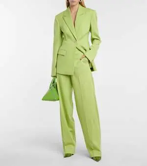 Amina Muaddi Holli Glass Slingback Pumps - Green