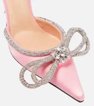 Mach & Mach Double Bow 110 Embellished Satin Pumps