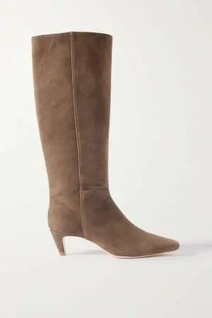 REFORMATION Remy Suede Knee Boots Light Brown