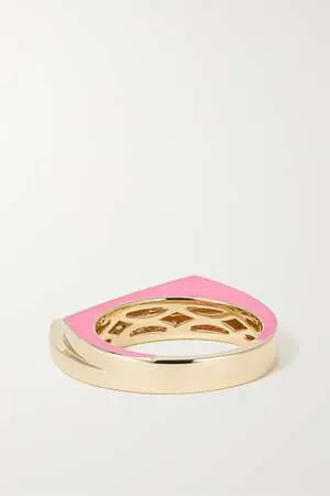 RAINBOW K Handcuff 14-karat Diamond And Enamel Ring