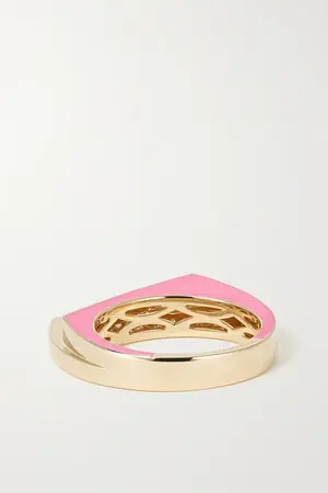RAINBOW K Handcuff 14-karat Diamond And Enamel Ring