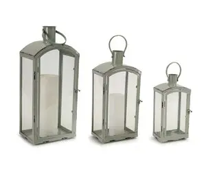 MELROSE Rustic Sage Metal Lantern - One-color