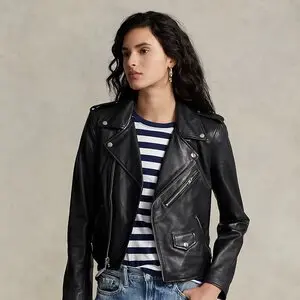 Ralph Lauren Sheepskin Leather Moto Jacket