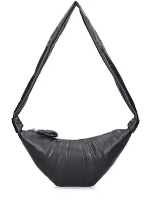 LEMAIRE Small Croissant Nappa Crossbody Bag Asphalt