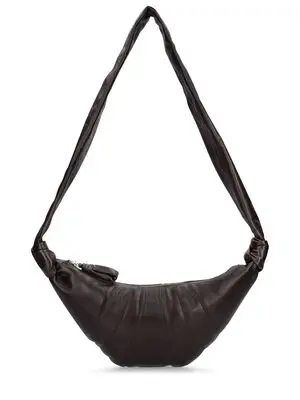 LEMAIRE Small Croissant Nappa Crossbody Bag Dark Chocolate