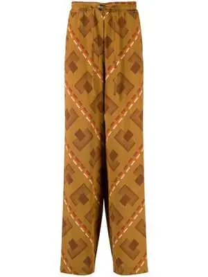 PIERRE-LOUIS MASCIA Patterned Trousers - Brown