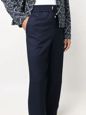 Balmain Wide-leg Twill Trousers - Blue