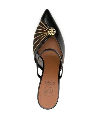 MALONE SOULIERS Logo-plaque Mules - Black