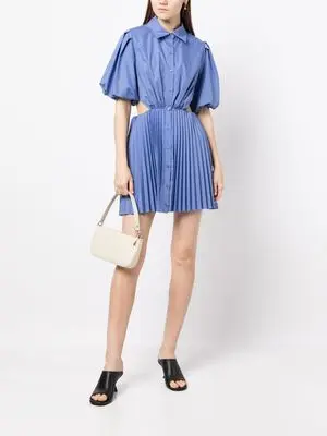 Simkhai Puff-sleeve Shirt Dress - Blue