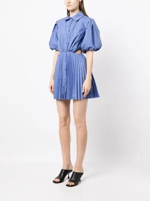 Simkhai Puff-sleeve Shirt Dress - Blue