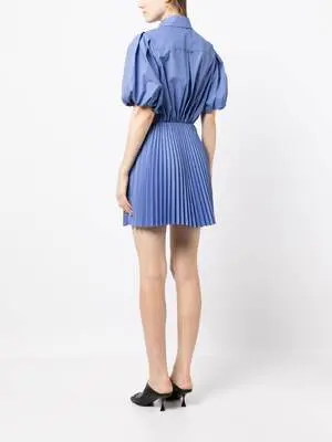Simkhai Puff-sleeve Shirt Dress - Blue